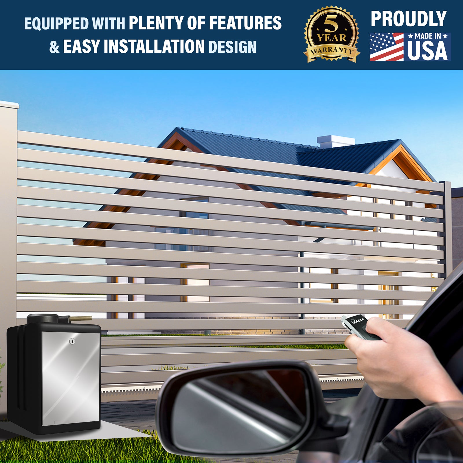 Eagle 200-1HP Swing Gate Opener | Heavy-Duty System